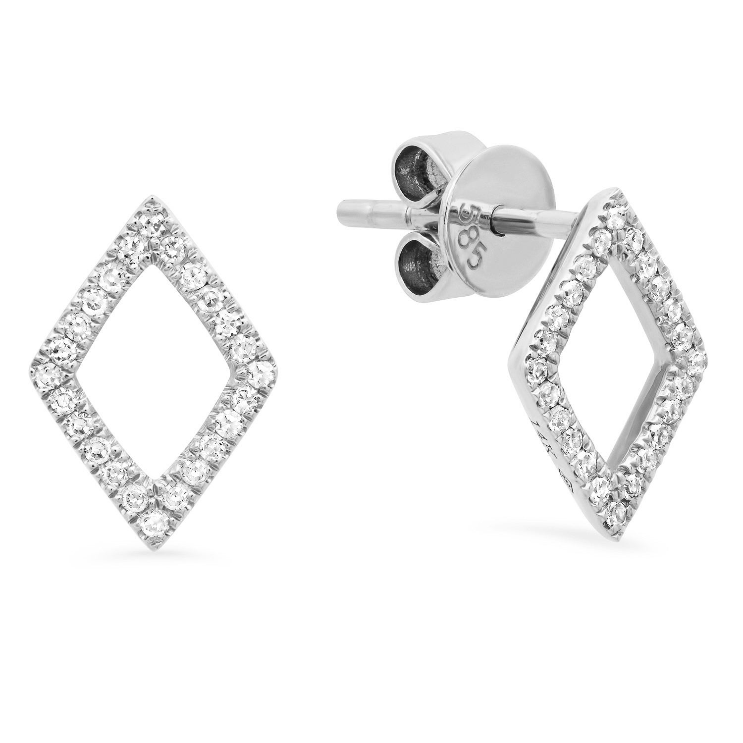 Diamond Open Diamond Shape Studs – loratelier