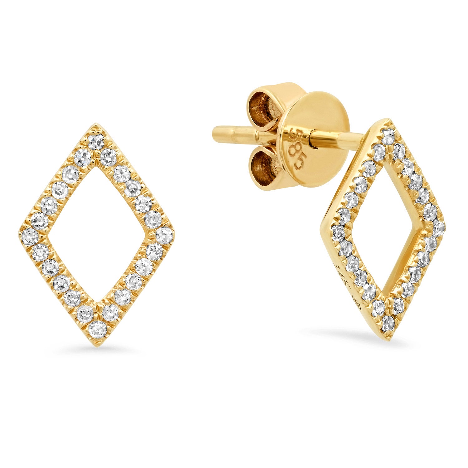 Diamond Open Diamond Shape Studs – loratelier